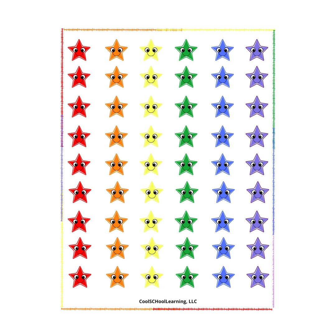 Rainbow Sticker Pack, Sticker Printable, Star Sticker Sheet, Stickers ...