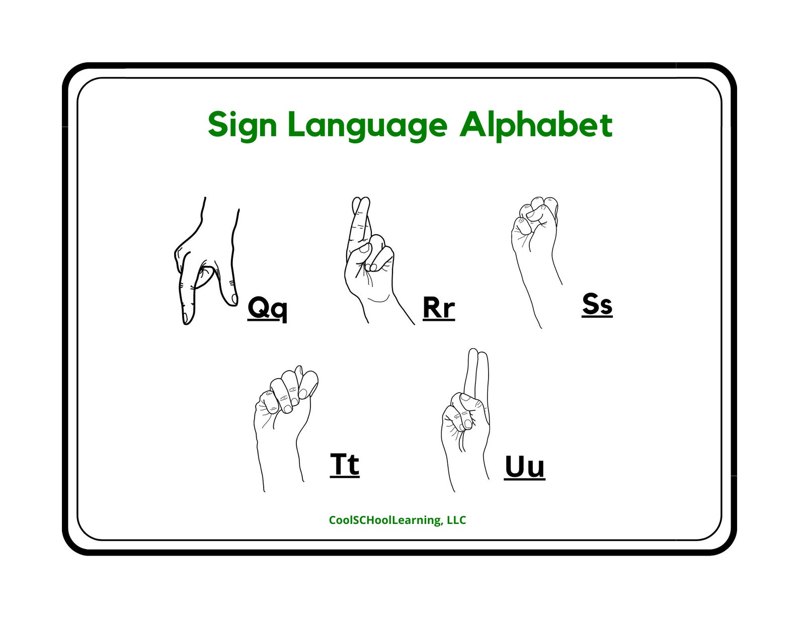 Sign Language ABC, ASL Printable, Sign Language Letters, ASL Learning ...