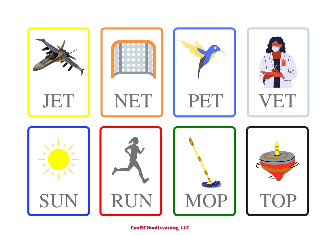 First Words Flash Cards for Toddlers Printable, Rhyming Activity ...