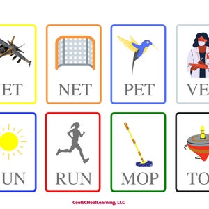 First Words Flash Cards for Toddlers Printable, Rhyming Activity ...