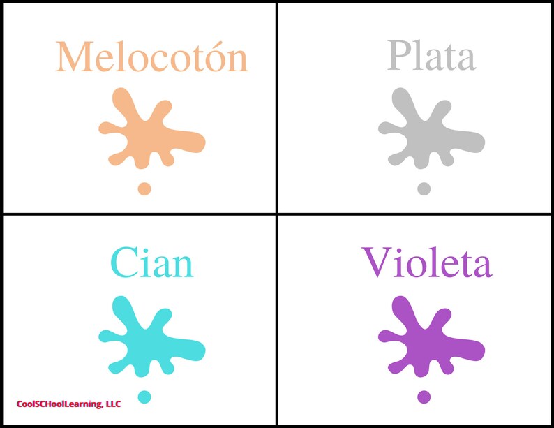 Spanish Flashcards, Colors in Spanish, Preschool Learning Activities ...