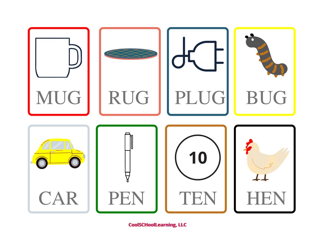 First Words Flash Cards for Toddlers Printable, Rhyming Activity ...