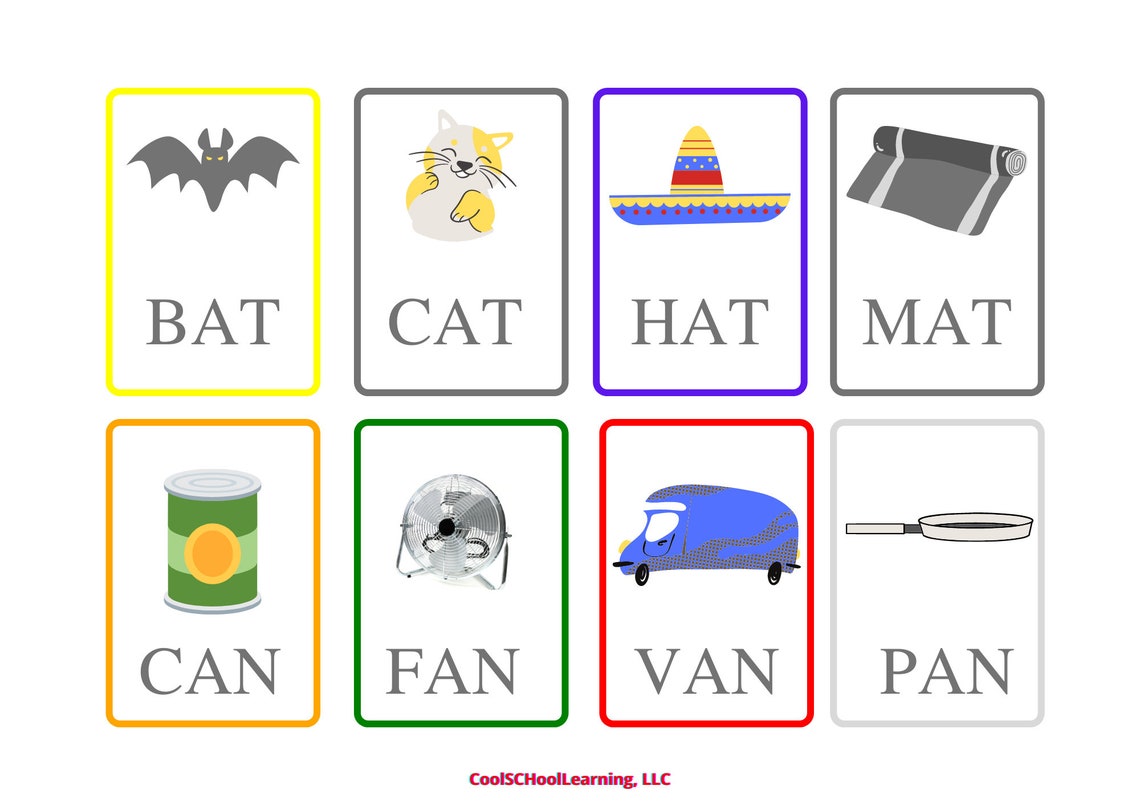 First Words Flash Cards for Toddlers Printable, Rhyming Activity ...