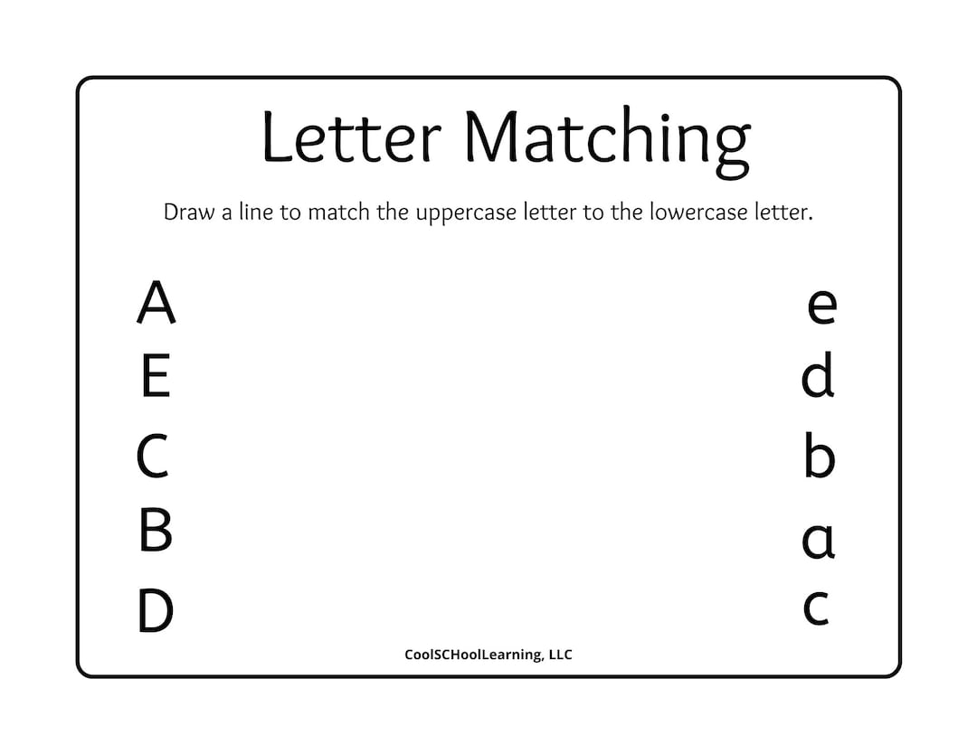 Alphabet Matching, Letter Recognition, Capital Letters, Lowercase ...