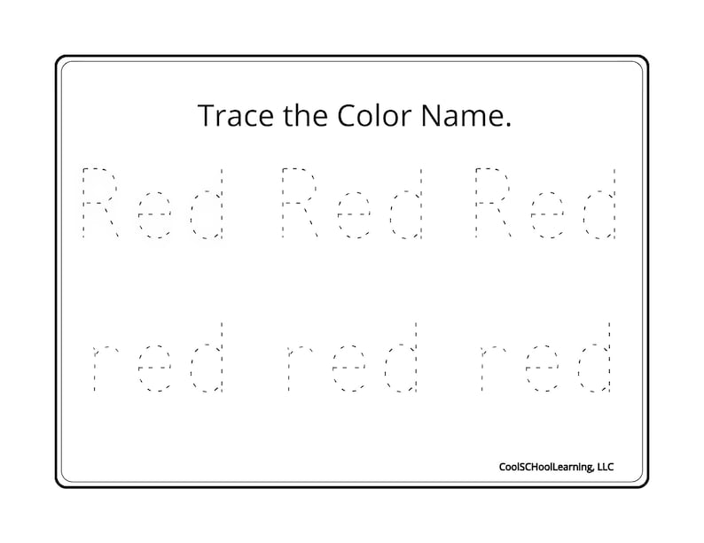 Preschool and Kindergarten Coloring and Tracing Sheets, Printable ...