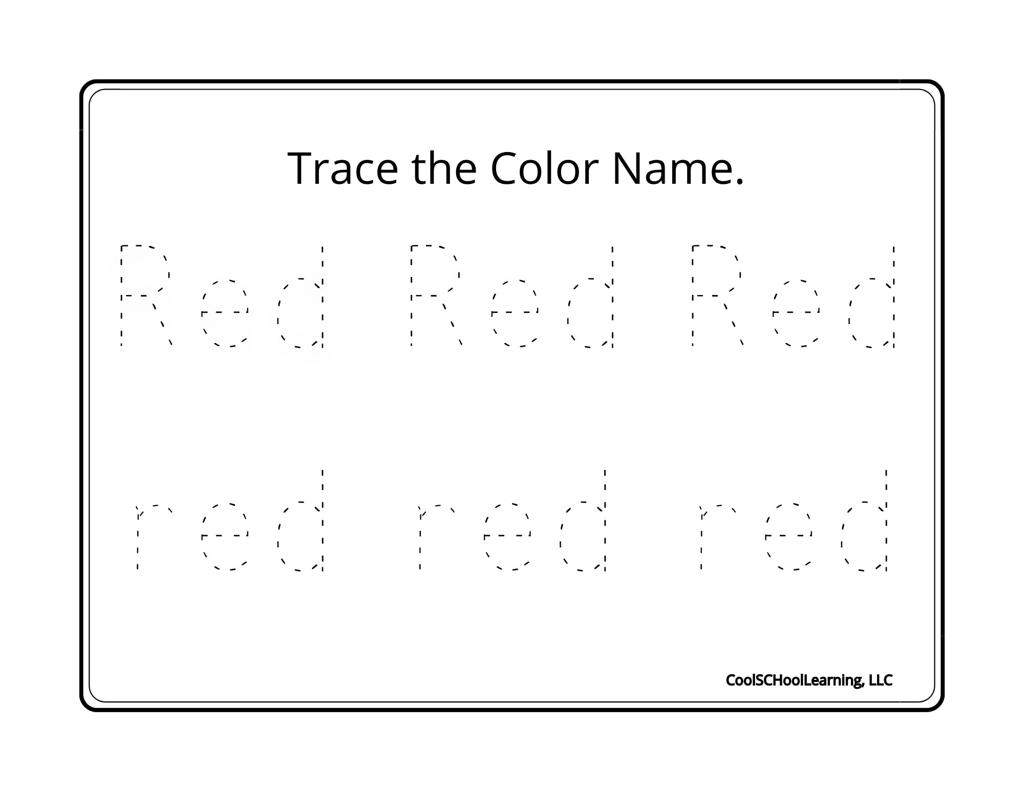 Preschool and Kindergarten Coloring and Tracing Sheets, Printable ...