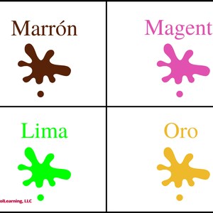 Spanish Flashcards, Colors in Spanish, Preschool Learning Activities ...