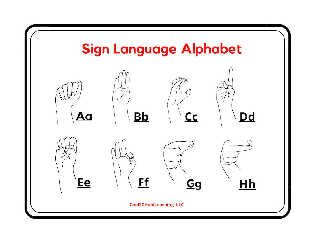 Sign Language ABC, ASL Printable, Sign Language Letters, ASL Learning ...