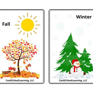 Four Seasons Prints, Seasons of the Year, Flash Cards for Kids ...