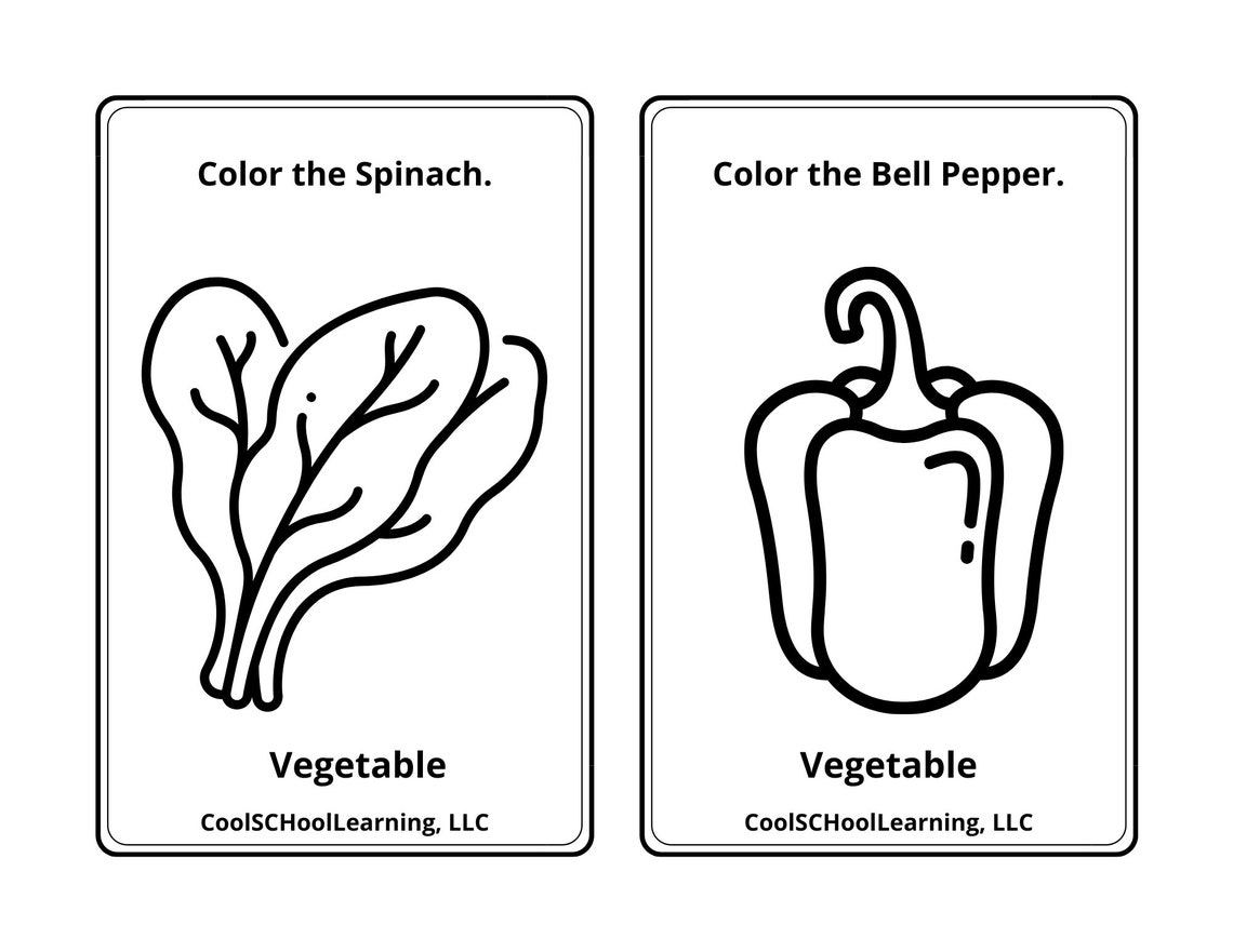 Vegetable Coloring Pages, Kids Coloring Sheets, Veggie Print, Prek ...