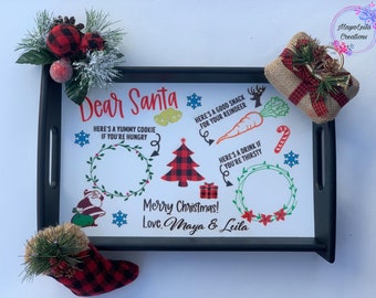 Dear Santa Tray Santa Cookie Tray Personalized Engraved - Etsy