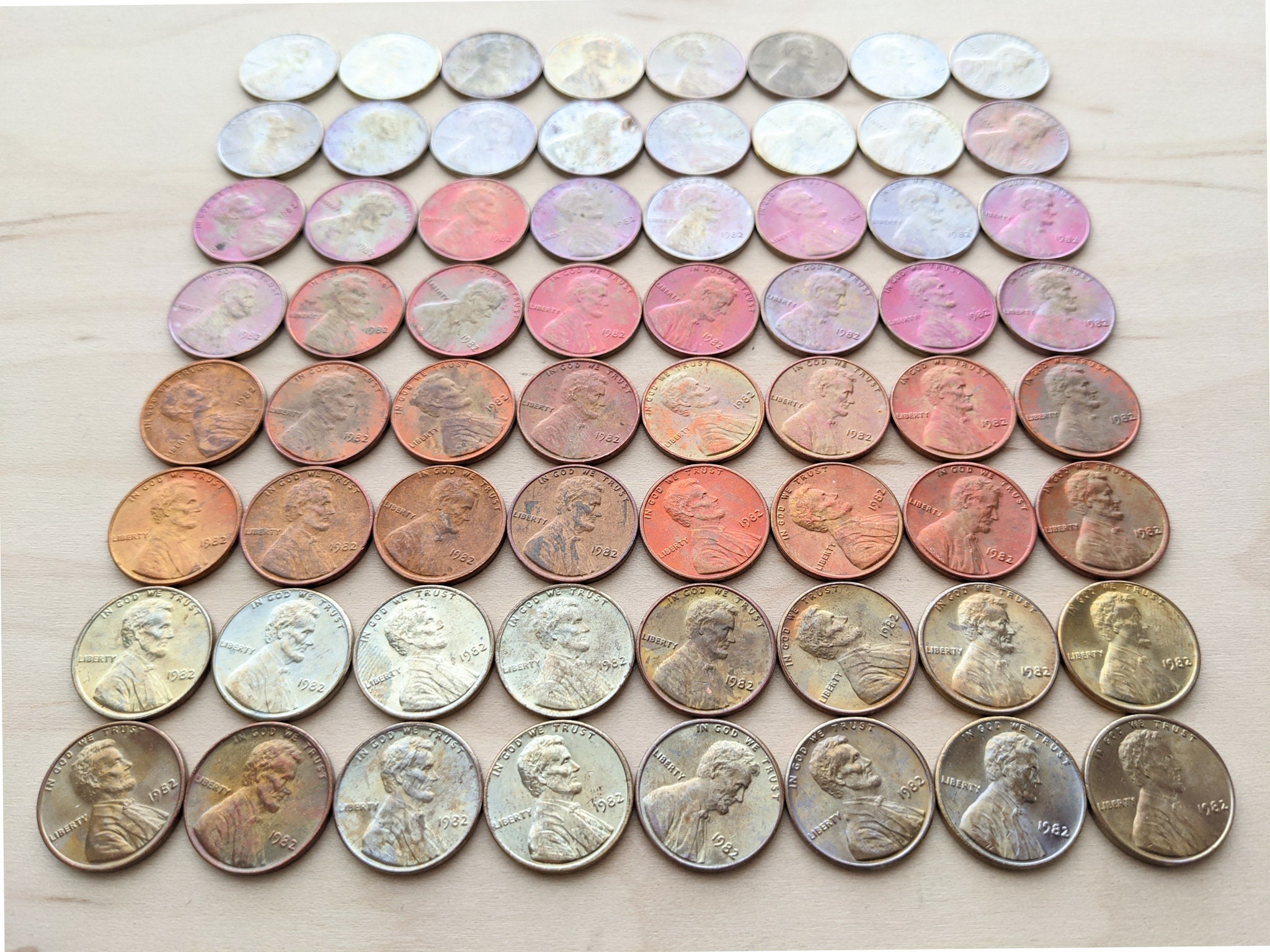 Pick A Colorfully Toned Penny NecklaceDates Between 1959-82 | Etsy