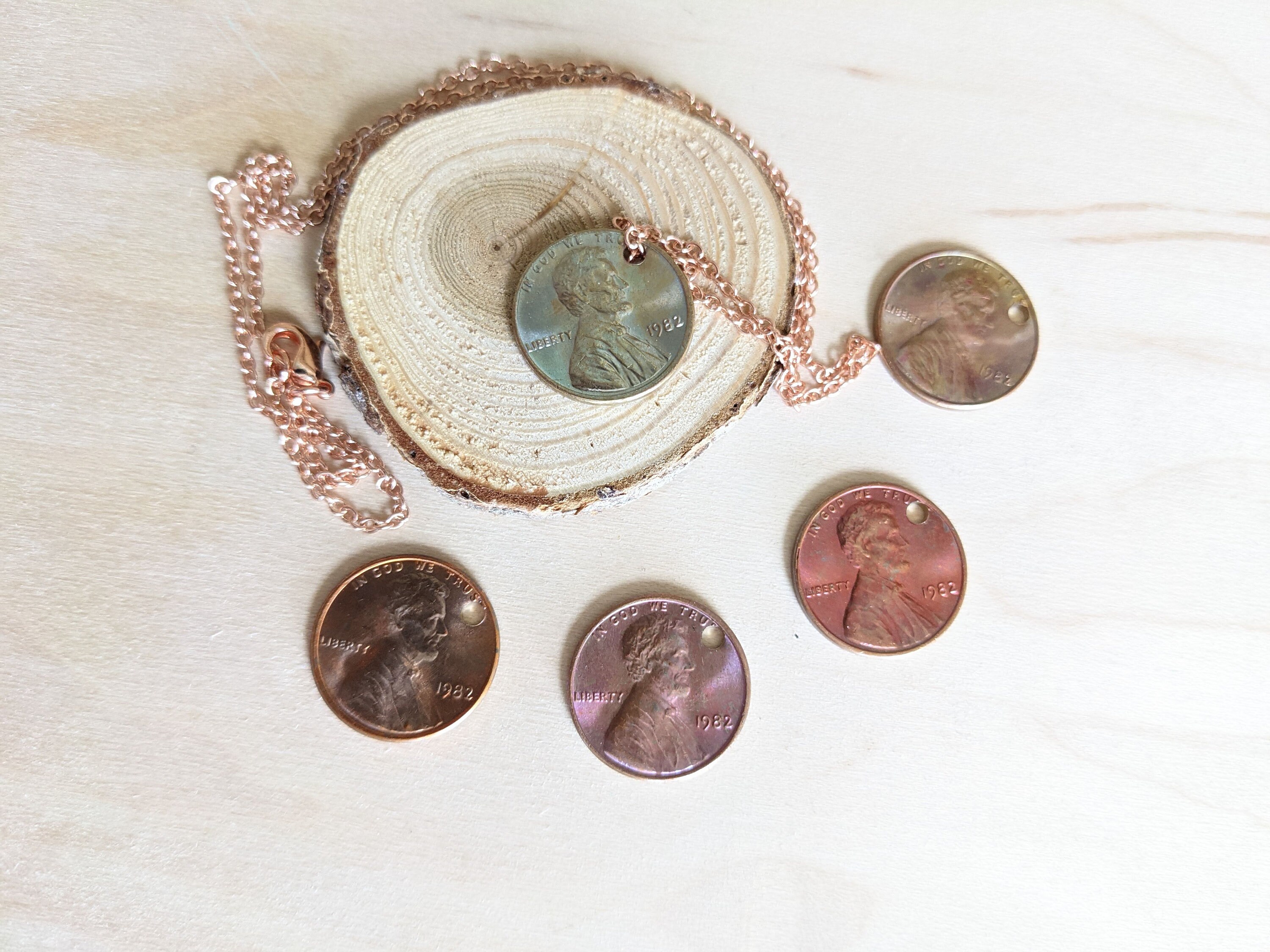 Pick A Colorfully Toned Penny NecklaceDates Between 1959-82 | Etsy