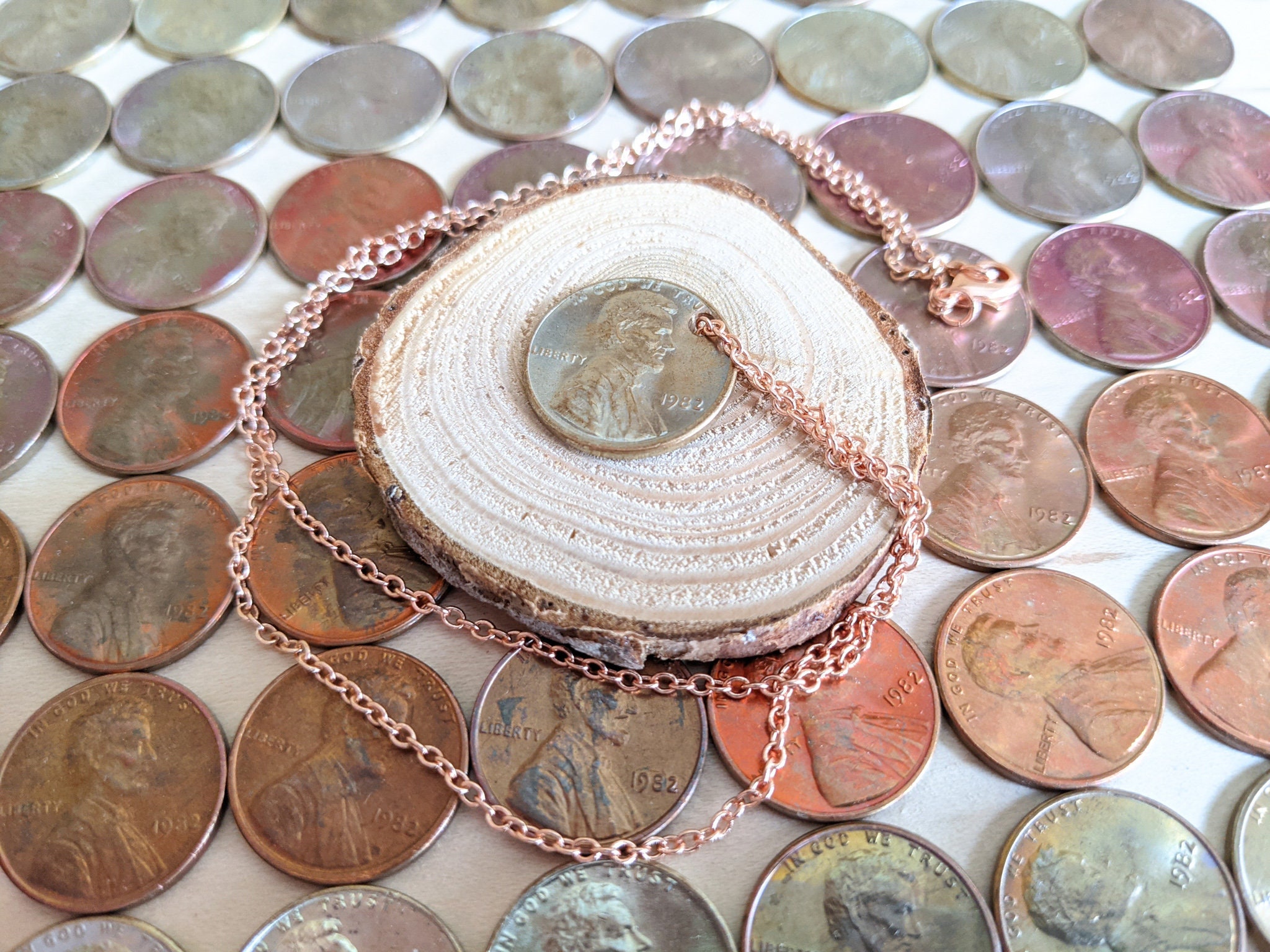 Pick A Colorfully Toned Penny NecklaceDates Between 1959-82 | Etsy