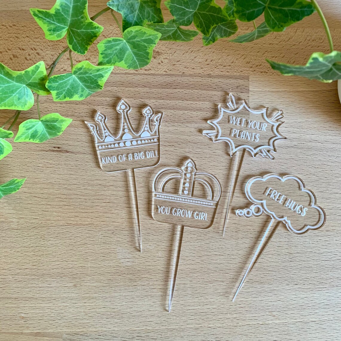 Set of 2 Plant Tags Acrylic Plant Tags Custom Plant Tags - Etsy