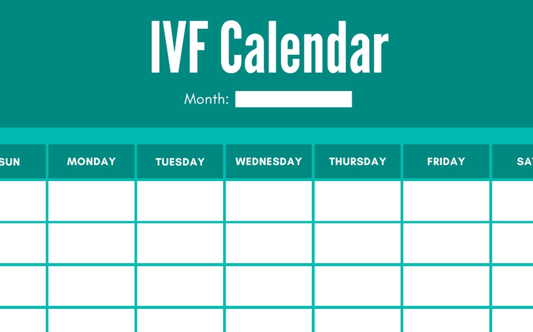 Monthly IVF Calendar (in Vitro Fertilization Schedule) - Etsy
