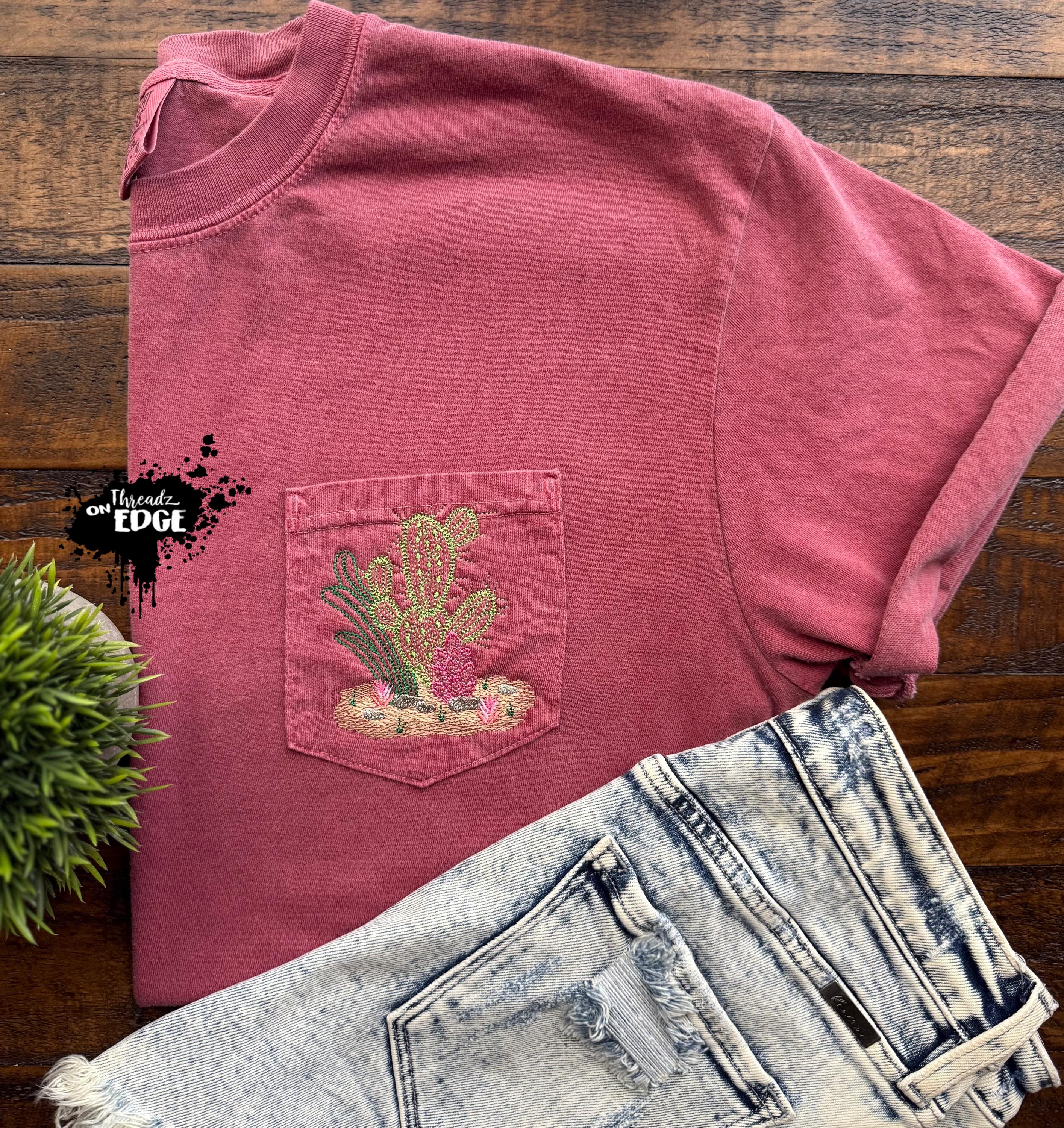Cactus Pocket Tee - Etsy