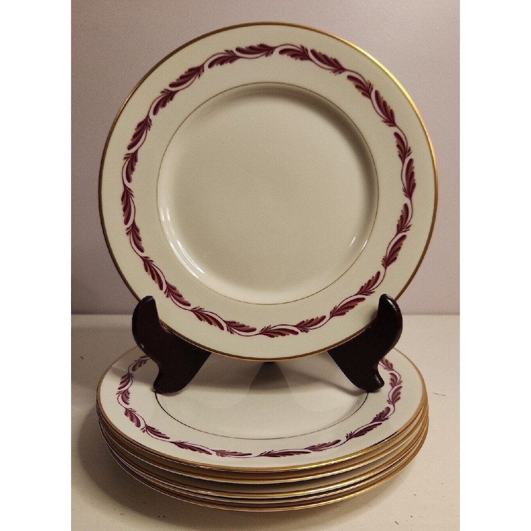Franciscan China Arcadia Maroon Dinner Plate Set of 6 Gold Rimmed - Etsy