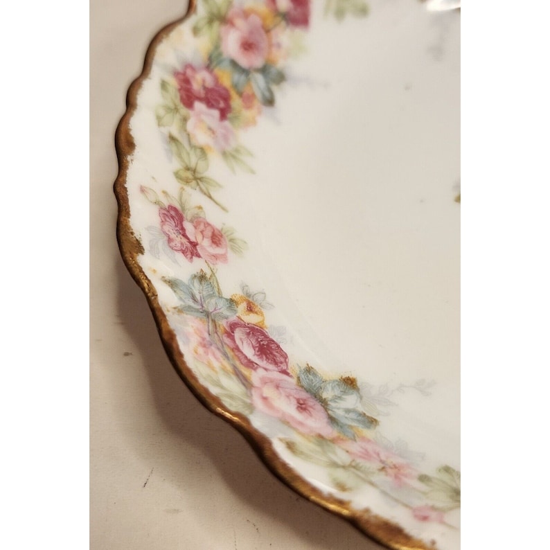 Antique Limoges Elite Works Roses France Floral 4 Lunch, 3 Bread, 2 ...