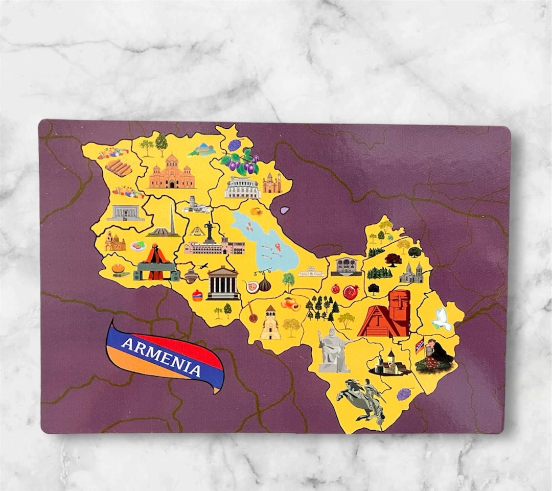 Armenian Map Magnet – Digital Art, Custom Armenian Gift, Unique Home ...