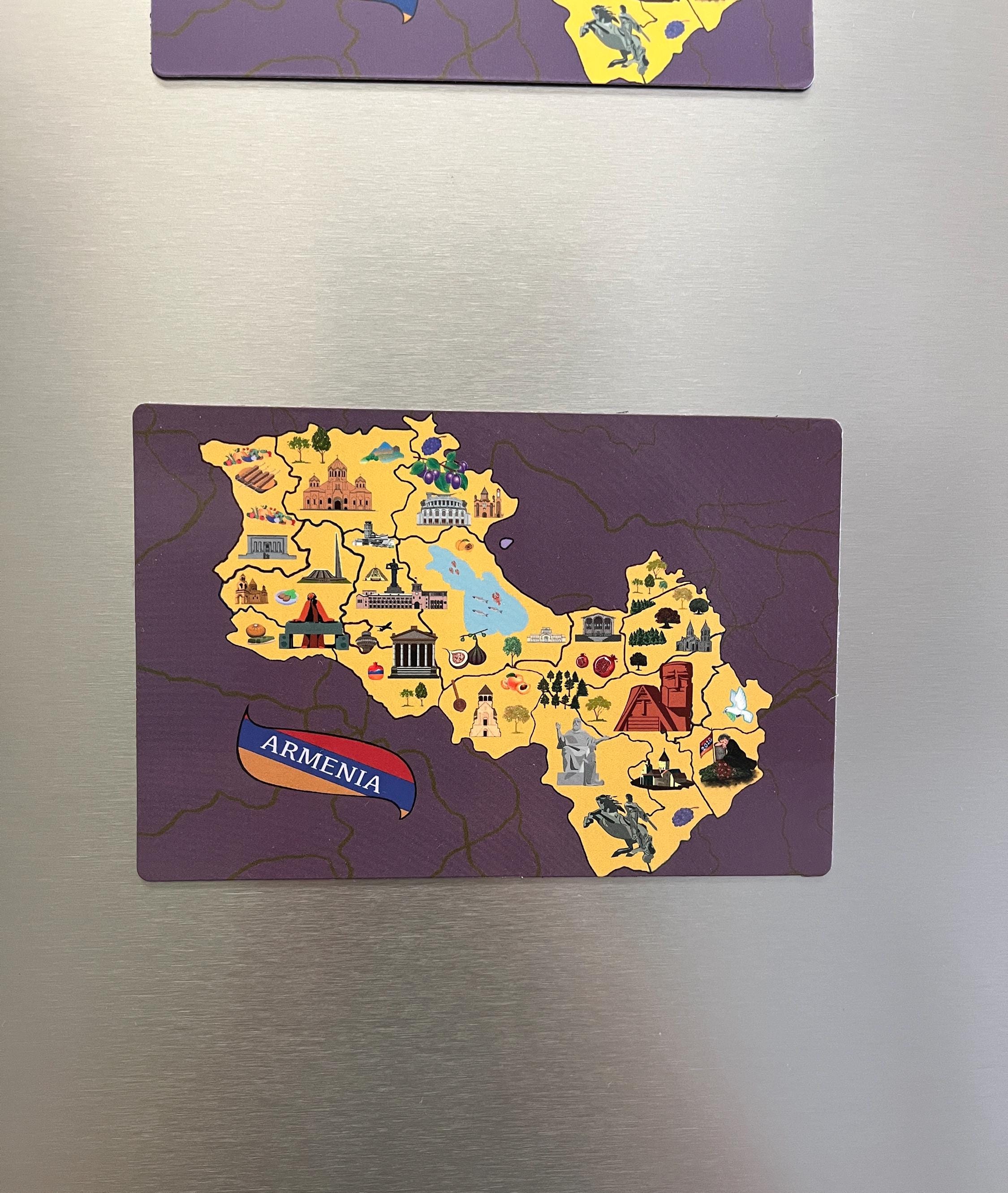 Armenian Map Magnet – Digital Art, Custom Armenian Gift, Unique Home ...