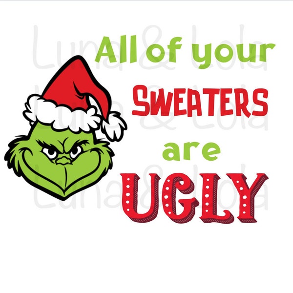 Grinch Funny Ugly Sweater - Etsy