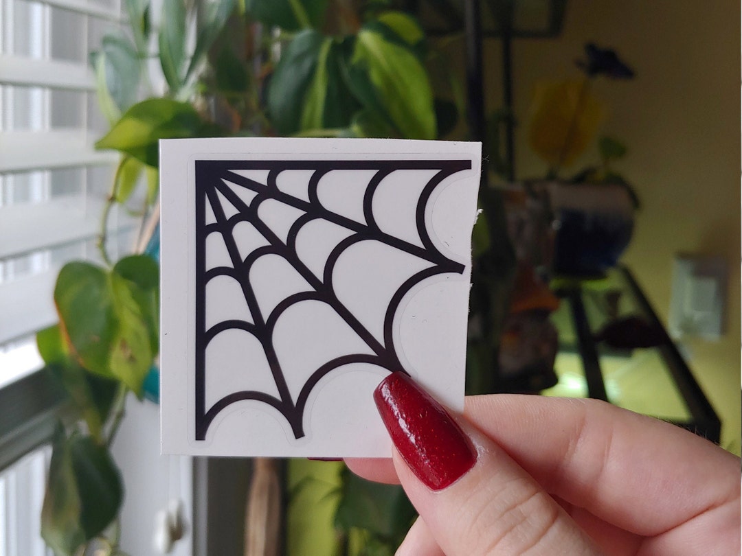 2 Sizes Clear Sticker | Spooky Spiderweb Sticker in Large and Small ...
