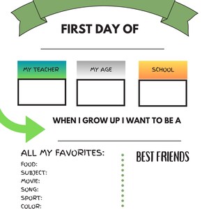 Back to School Signs/posters/sheets | Poster for First Day of School ...