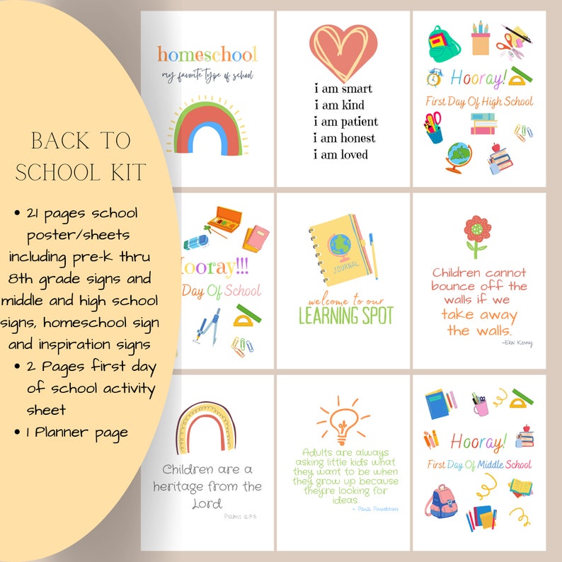 Back to School Signs/posters/sheets | Poster for First Day of School ...