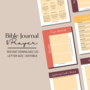 Bible Study and Prayer Journal Printable 14 Pages Editable Instant ...