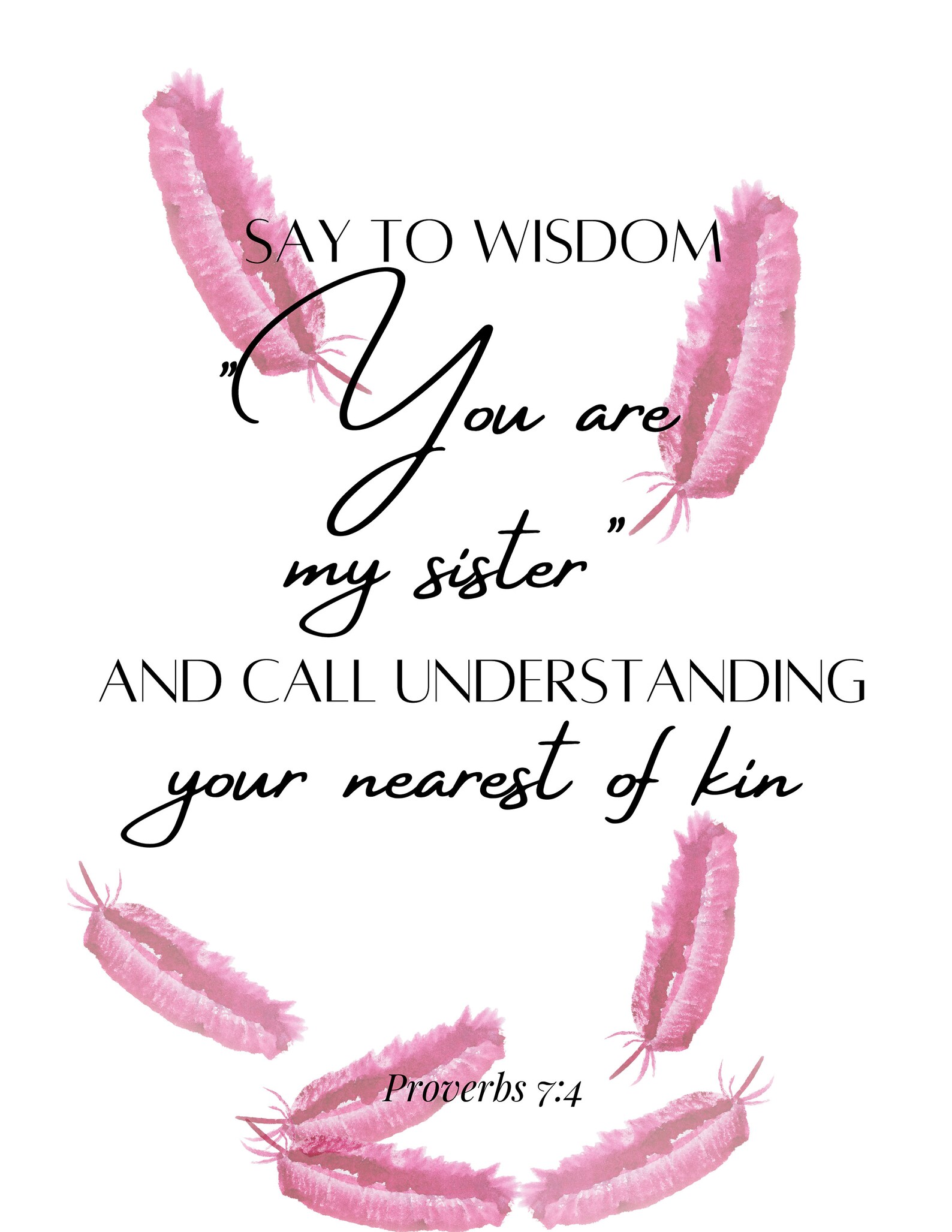 Bible Verse Printable | Proverbs 7:4 - Etsy