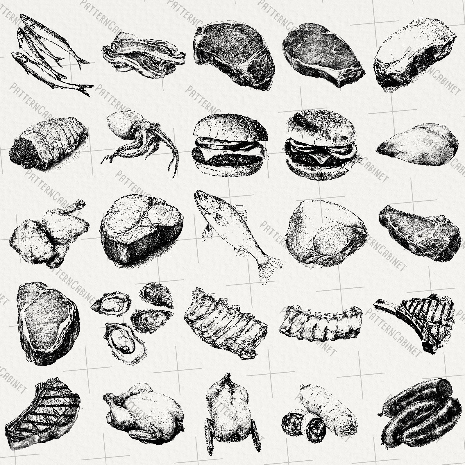 1700 Food Drawings Clipart, Food Graphics for Commercial Use, Cookbook ...