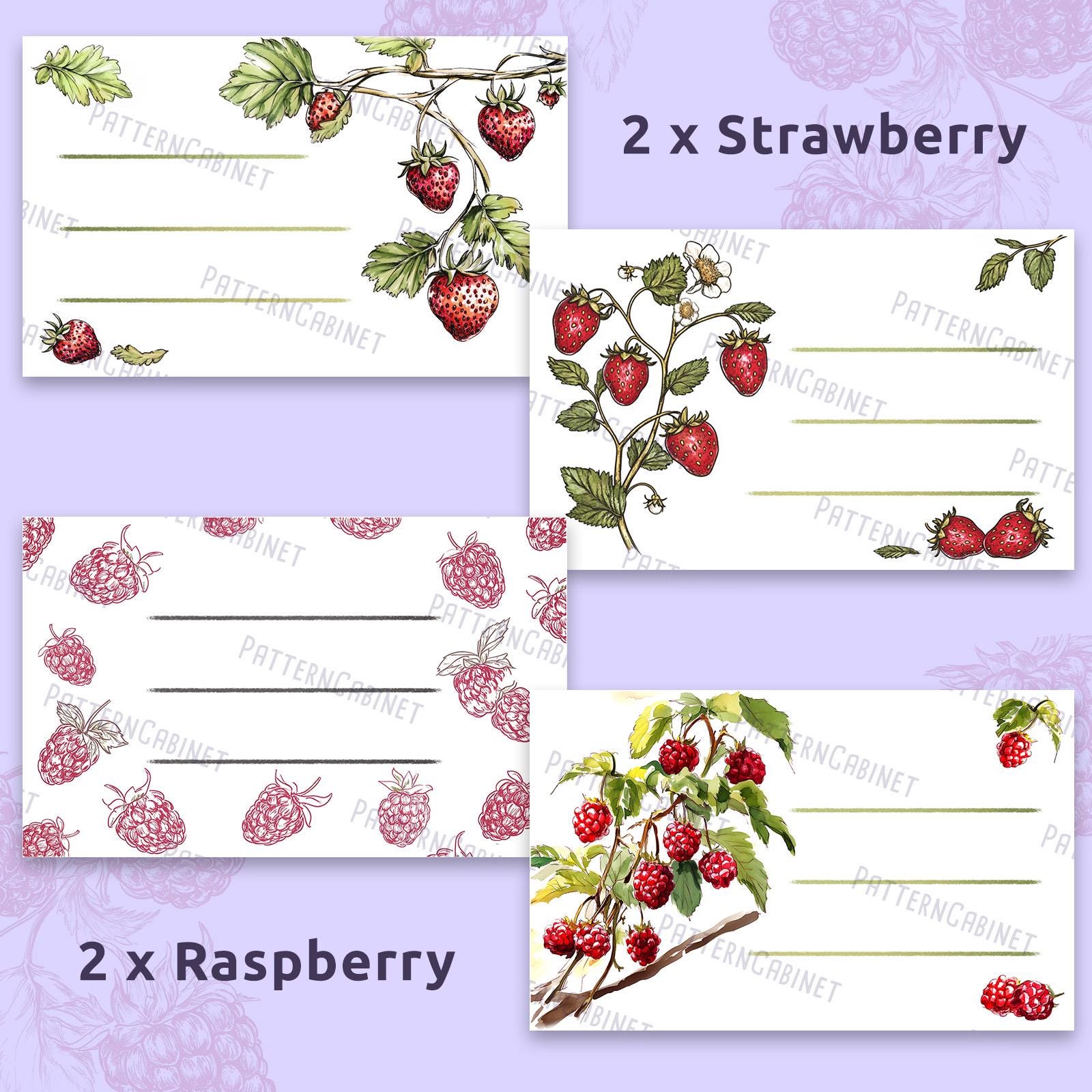 8 Berries Printable Labels, Jam Jar Labels, Glass Jar Label Design ...