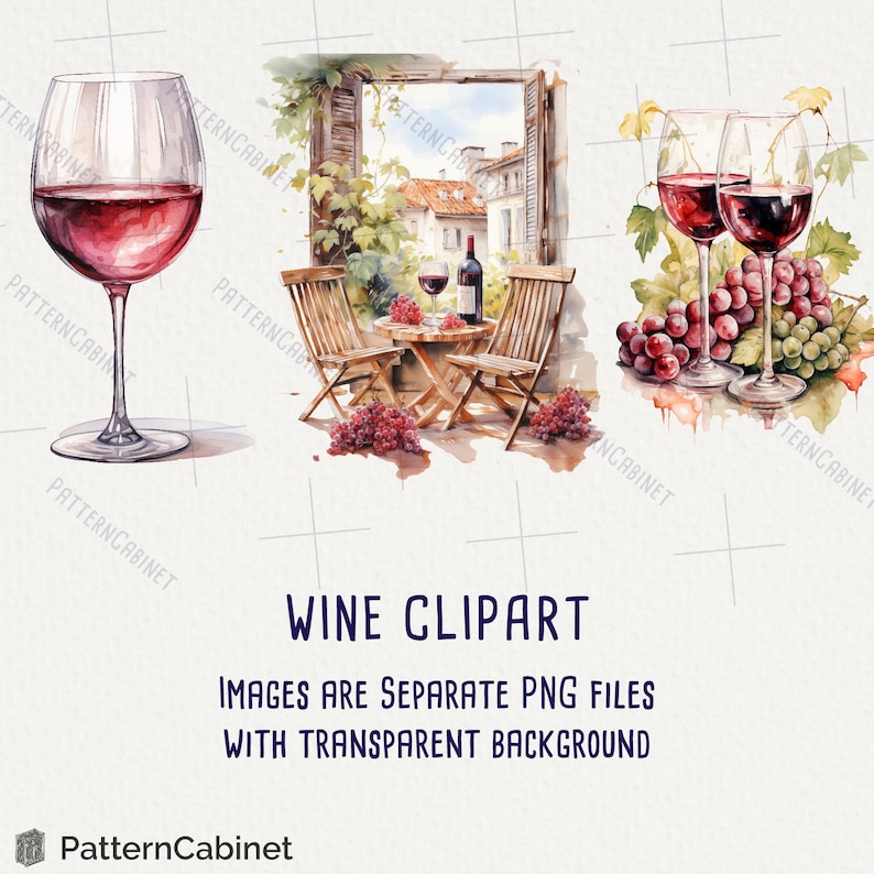 40 Wine Clipart, Watercolor Wine Bottles PNG Art for Commercial Use ...