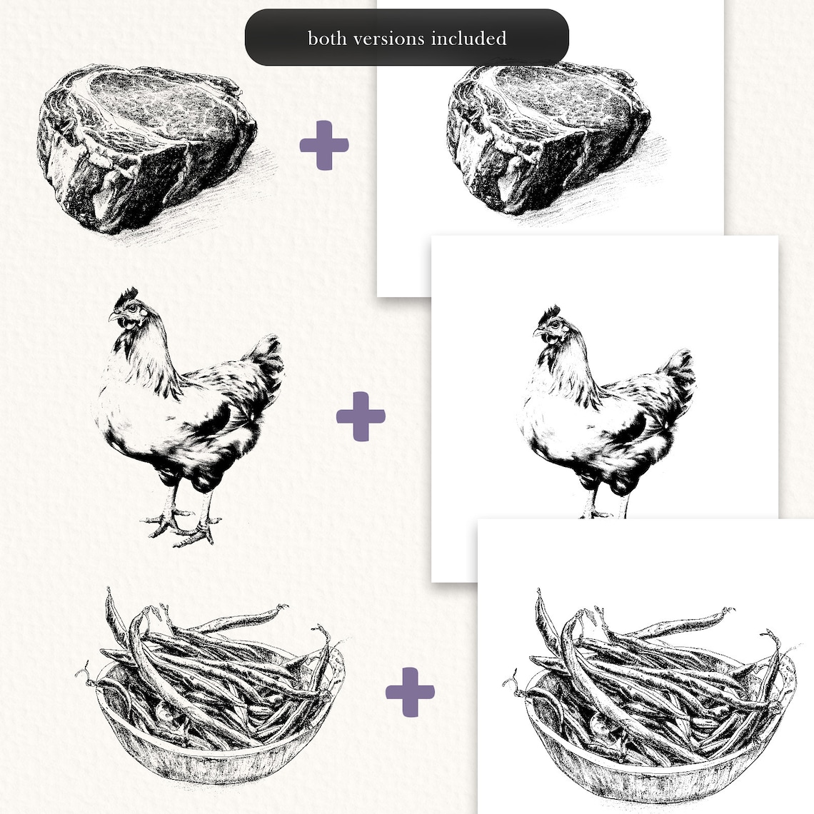 1700 Food Drawings Clipart, Food Graphics for Commercial Use, Cookbook ...