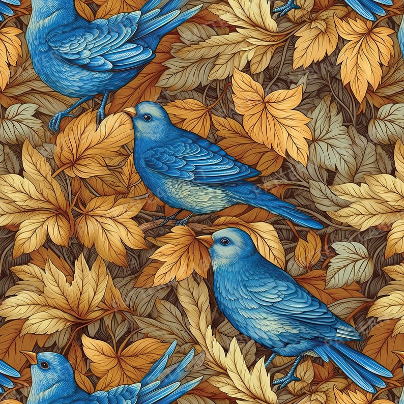 Birdwatching Seamless Pattern Bundle Bird Digital Paper JPG Digital ...