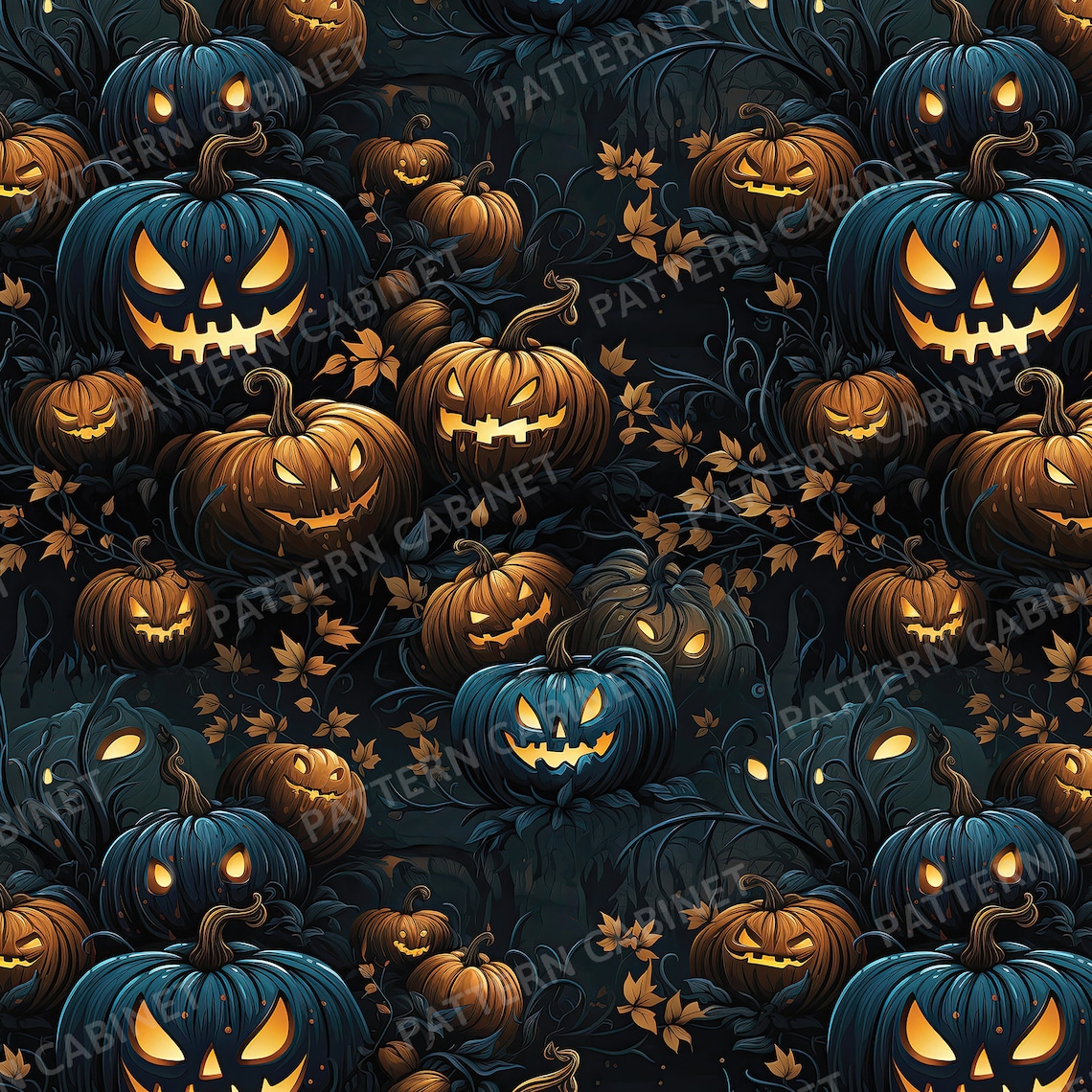 Halloween Seamless Pattern Bundle Scary Halloween Art JPG Digital ...