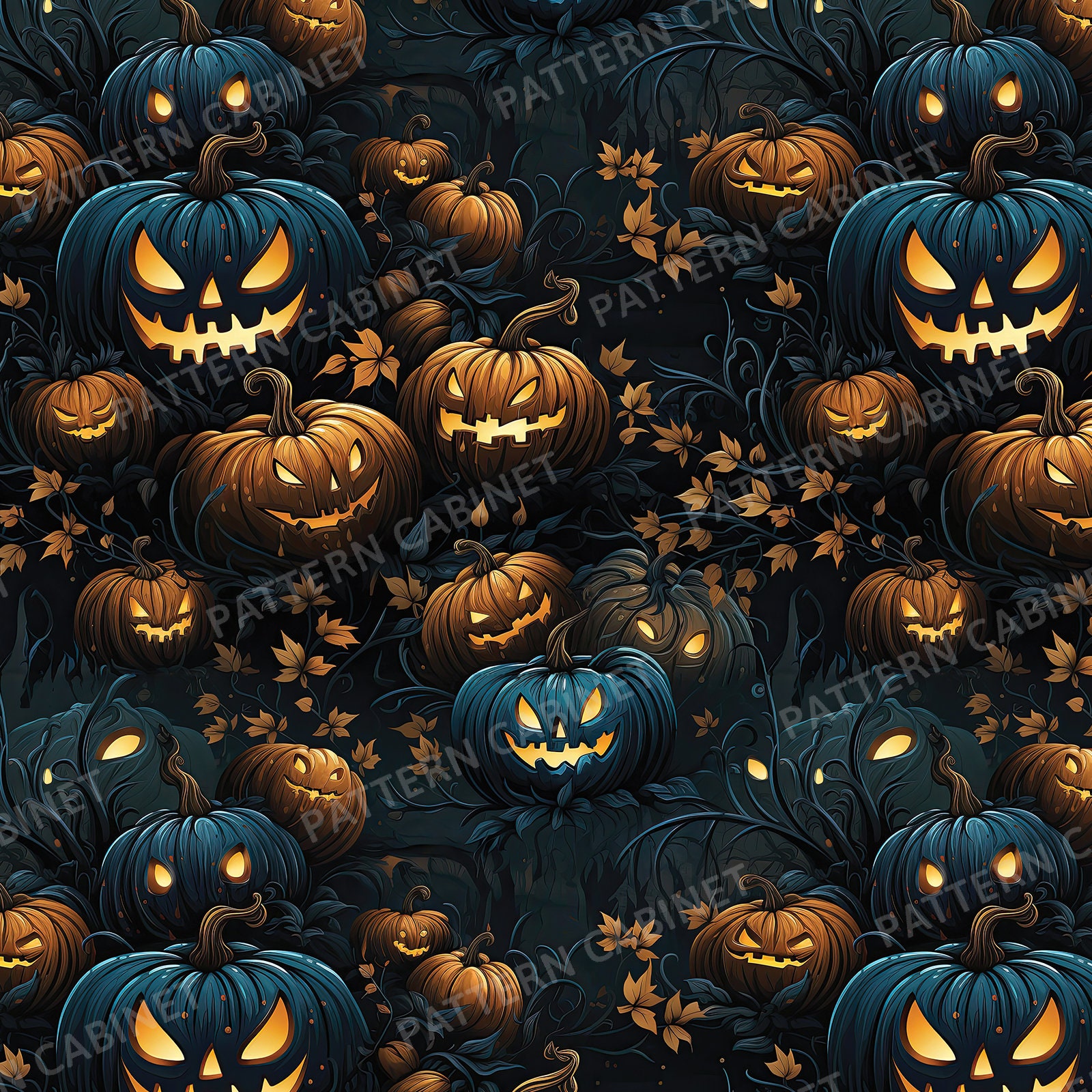 Halloween Seamless Pattern Bundle Scary Halloween Art JPG Digital ...