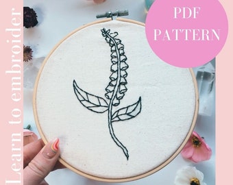 Foxglove Embroidery - Etsy