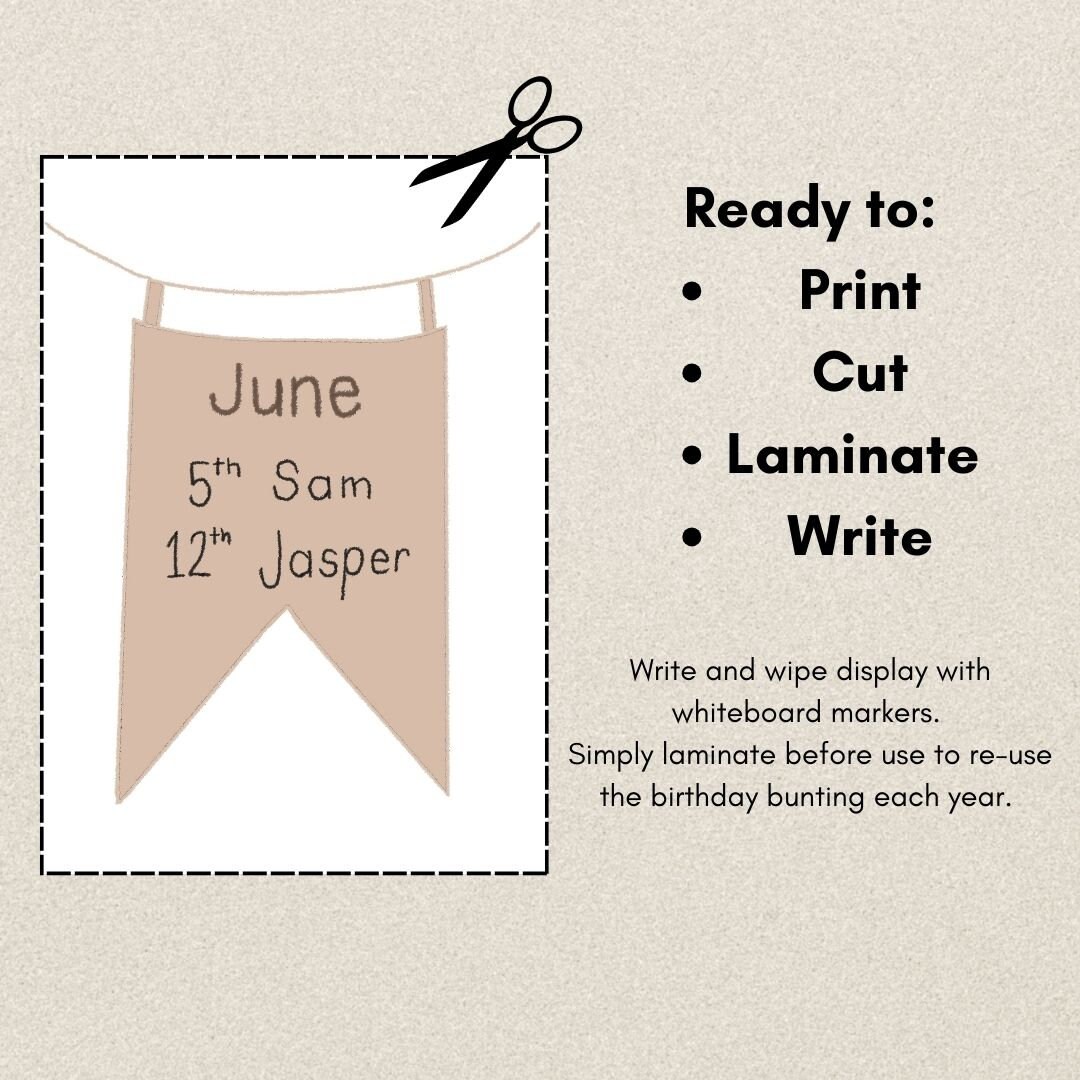 Neutral Classroom Birthday Display Instant Digital Download Printable ...