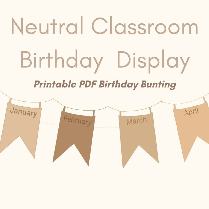 Neutral Classroom Birthday Display Instant Digital Download Printable ...
