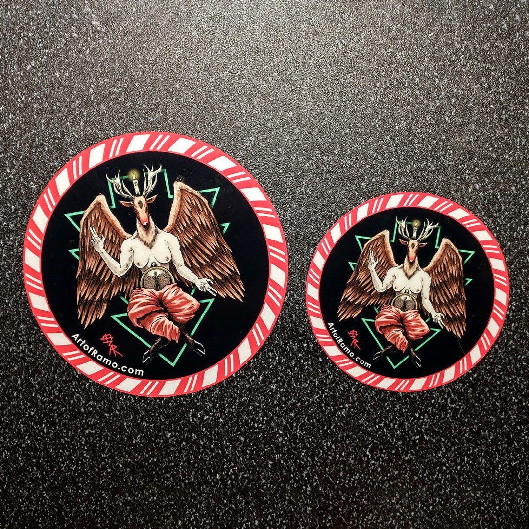 Rudolph Baphomet Holiday Xmas Sticker - Etsy