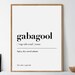 Gabagool Definition Wall Art Print Gabagool Printable Capicola ...