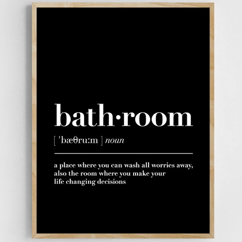 Powder Room Definition Wall Art Print Bathroom Printable - Etsy