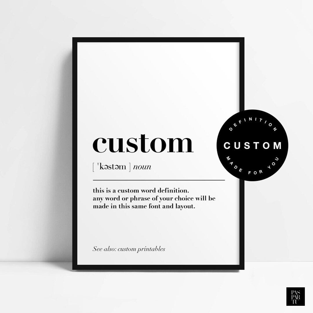 Custom Definition Print: Personalized Word Art (digital Download) - Etsy