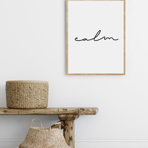 Calm Print Calm One Line Art Living Room Minimal Prints Wall Decor ...