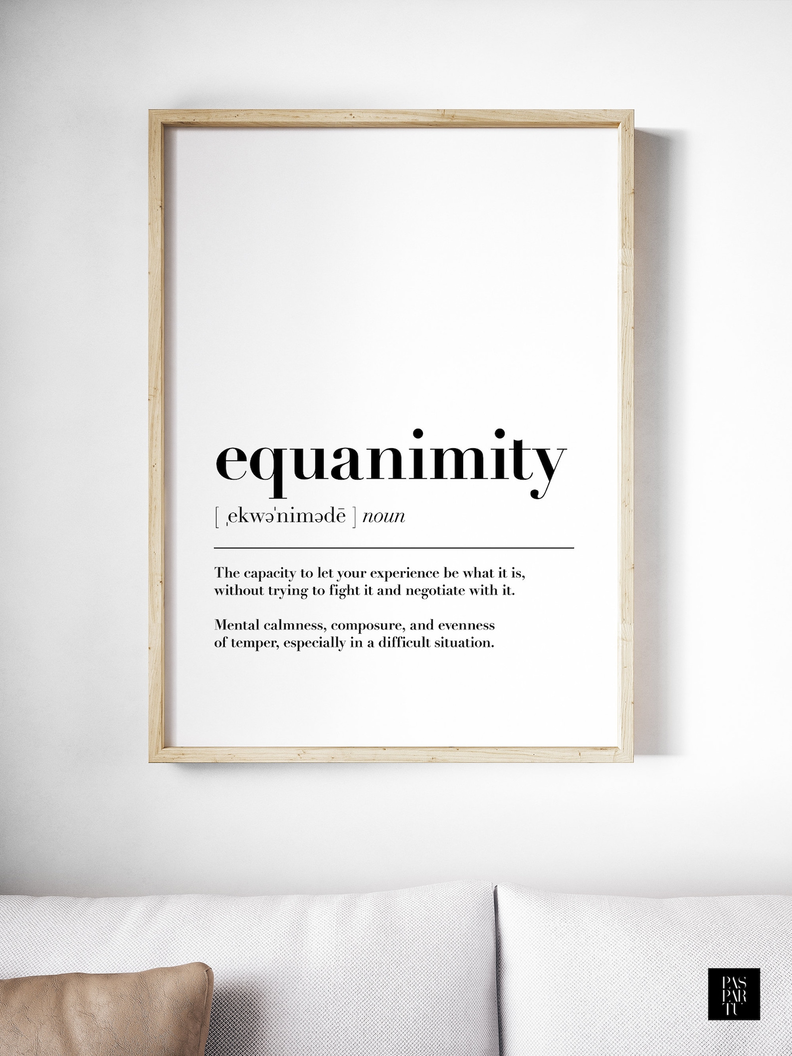 Equanimity Definition Wall Art Print: Minimalist Office Decor (digital ...