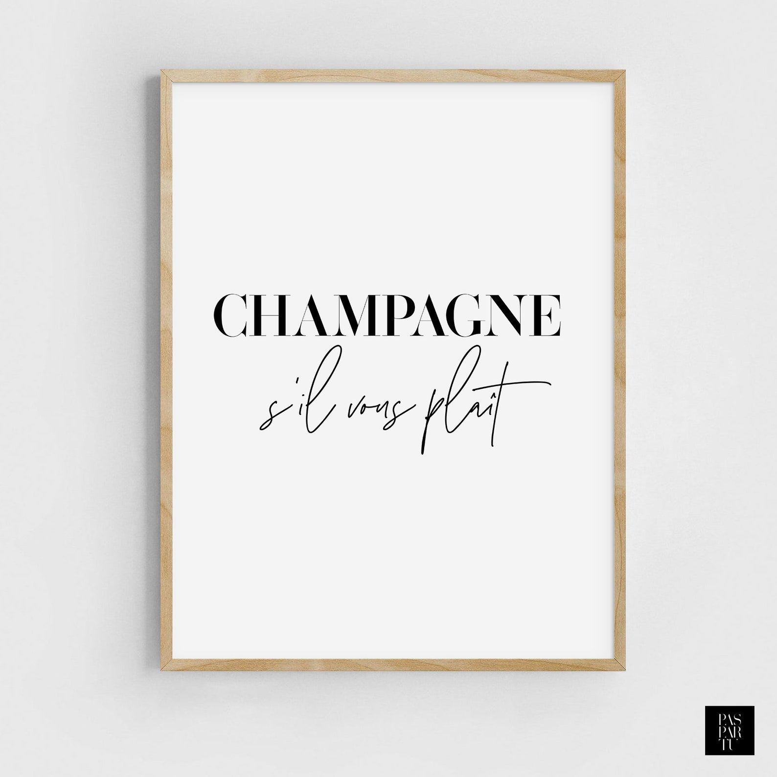 Champagne S'il Vous Plait French Poster Fashion Quote - Etsy UK