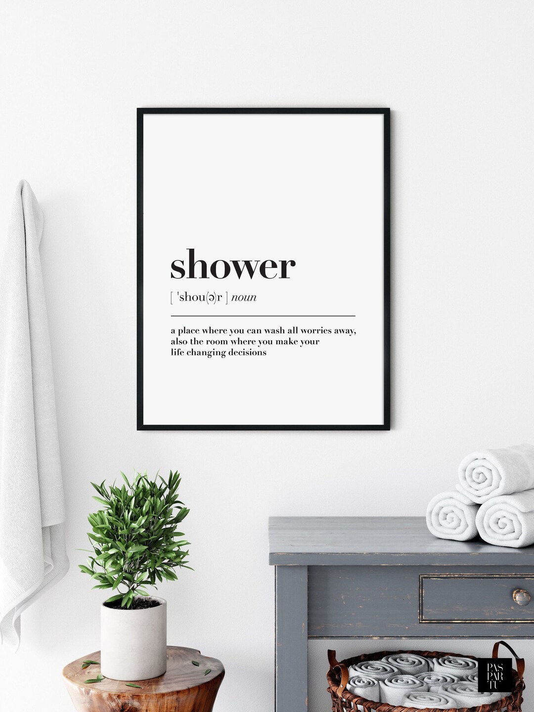 Shower Definition Wall Art Print Bathroom Printable Bathroom Quote ...