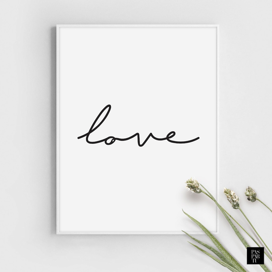 Love One Line Art Print: Minimalist Home Decor (digital Download) - Etsy
